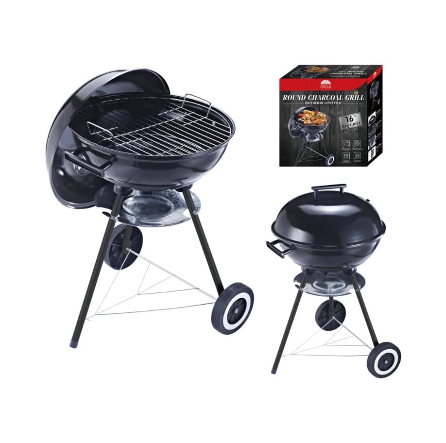 16" ROUND CHARCOAL GRILL W/WHEELS - Antigua Home & Garden Centre