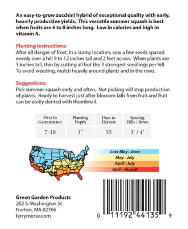 SQUASH ZUCCHINI ELITE - Antigua Home & Garden Centre