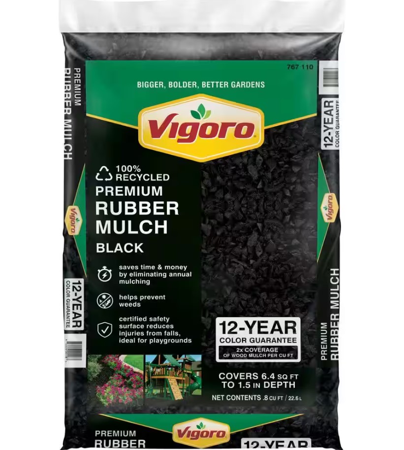 VIGORO RUBBER MULCH BLACK .8 CU FT - Antigua Home & Garden Centre
