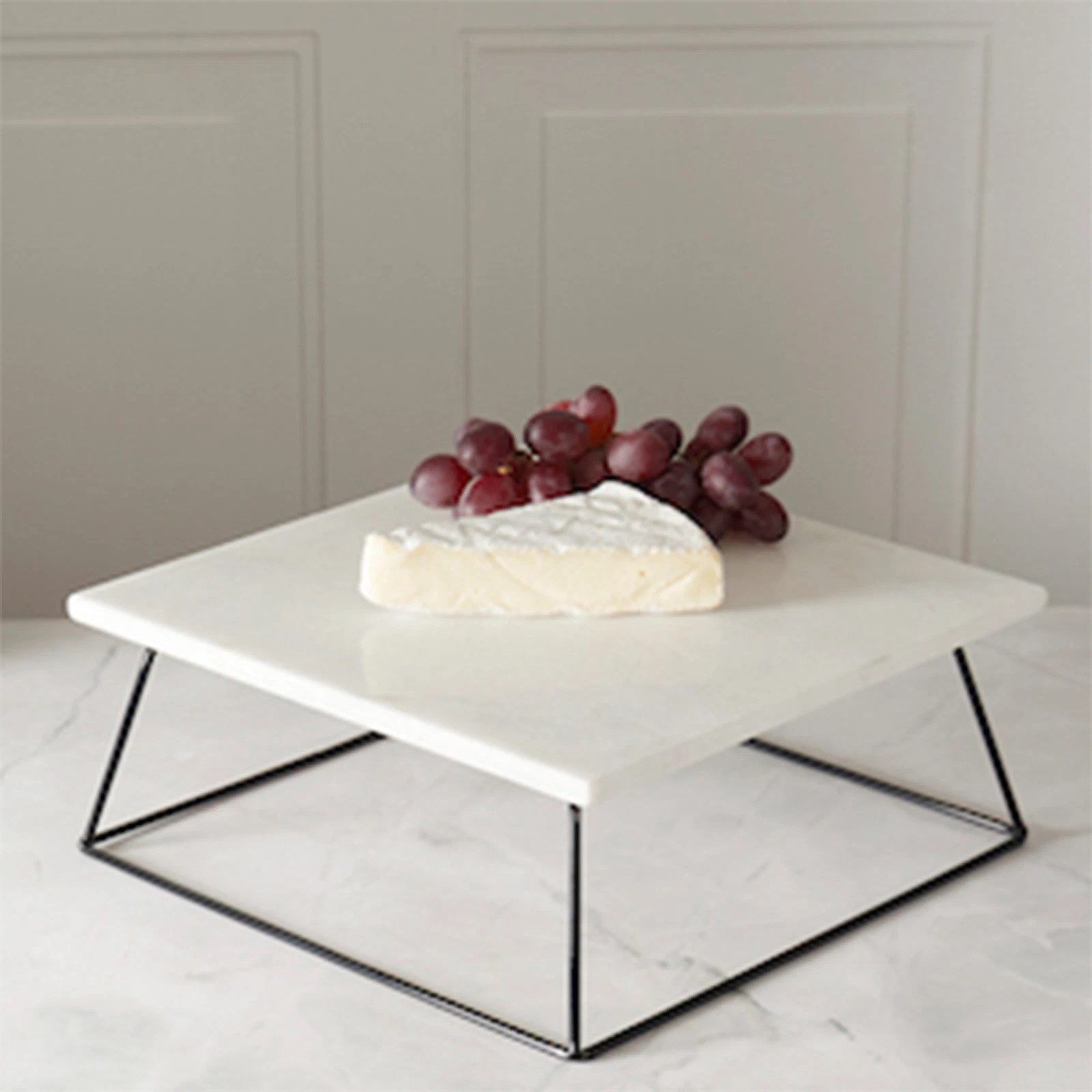 SOPHIA GRACE WHITE MARBLE BLACK BASE TABLE RISER - Antigua Home ...